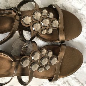 FIONI Clothing | Shoes | New Fioni Gold Bling Wedge Sandals 75 | Poshmark